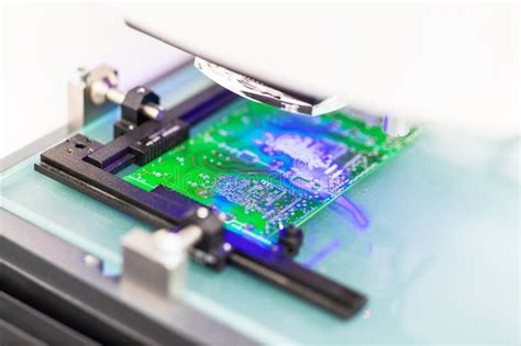 Computer Mother Board Scan Inspection Or Control Measurement Stock Image Image Of Scan