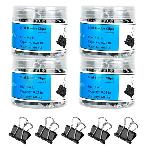 Ufmarine 240 Pcs Mini Binder Clips 15 Mm