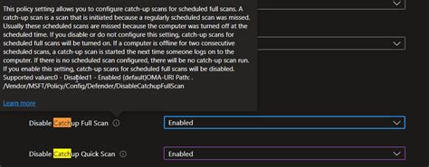 Enable The Disabling Of The Catchup Scan To Enable The Catchup Scan Ms
