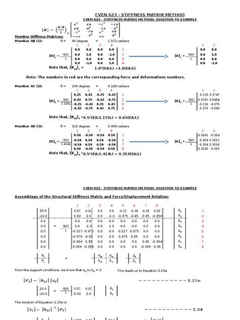 Stiffness Matrix Example Pdf