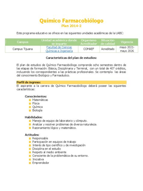 Quimico Farmacobiologo Pdf Farmacia Farmacéutico