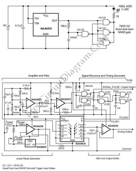 IR Linked Temperature Sensor Electronic Circuit Diagram