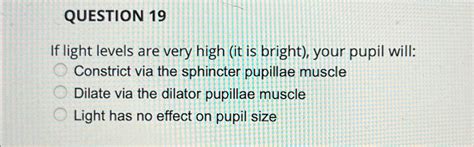 solved question 19if light levels are very high it is