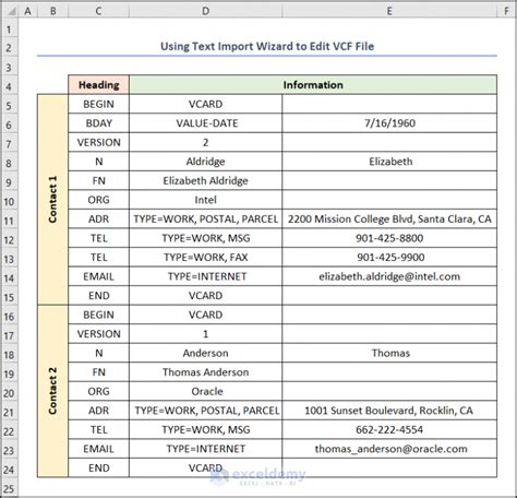 How To Edit Vcf File In Excel With Easy Steps Exceldemy