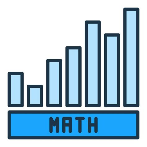 Math Bar Graph Vector Mathematics Concept Blue Icon 25348946 Vector Art