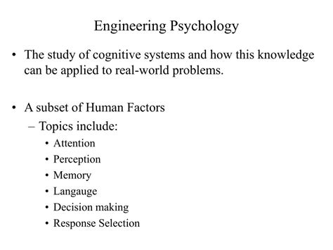 Ppt Psyc 530 Cognitive Engineering Powerpoint Presentation Free Download Id 5117980