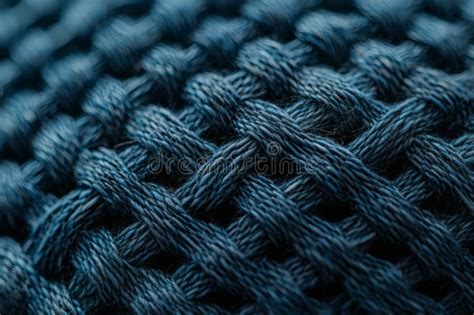 Intricate Weaving Of Dark Blue Threads Creates Texture Generative Ai