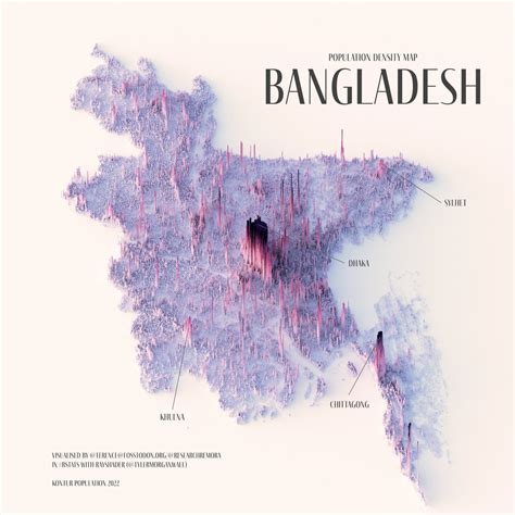 Population Density Map Of Bangladesh By Maps On The Web