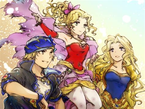 Terra Branford Celes Chere And Locke Cole Final Fantasy And 1 More Drawn By Ajino G10a