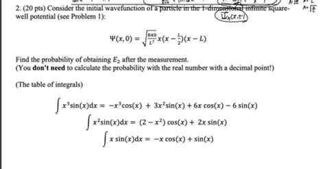 Solved Pts Consider The Initial Wavefunction Of A Chegg