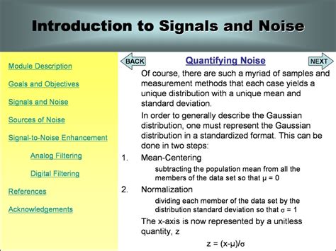 Introduction To Signals And Noise ELearning Module
