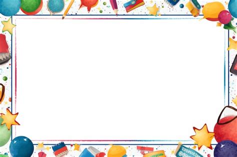 School Theme Borderline Background Premium Ai Generated Image