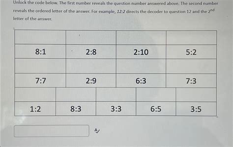 Solved Unlock The Code Below The First Number R Solutioninn