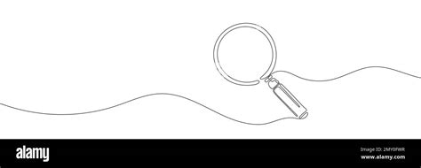 One Continuous Line Of Magnifying Glass Continuous Line Drawing Of A