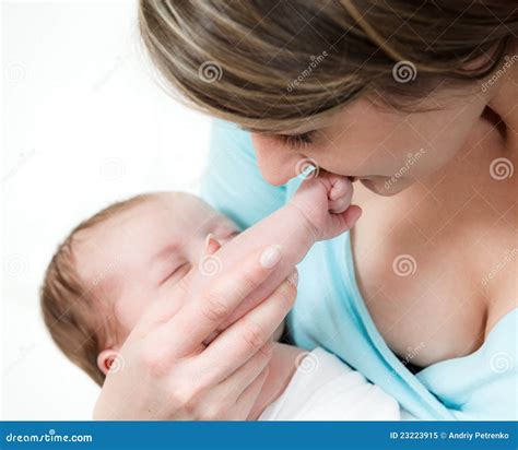 Portrait Mother Holding Baby Girl In Her Arms Royalty Free Stock Photo