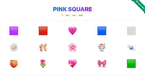 Pink Square Emojis 🟪 🟥 🩷 Meaning Copy And Paste