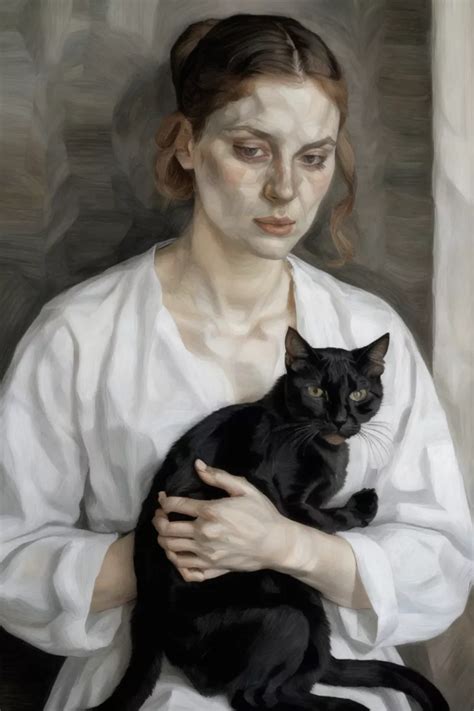 고양이를 안고 있는 소녀의 화가풍 프롬프트 오픈프롬프트 Openprompt
