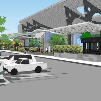 高速服务区 sketchup模型 sketchup模型库 建E室内设计网