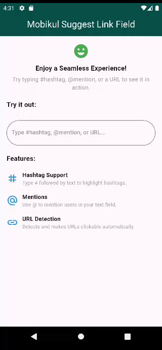 Mobikulsuggestlinkfield Flutter Package