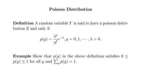 Solved Poisson Distribution Definition A Random Variable Y