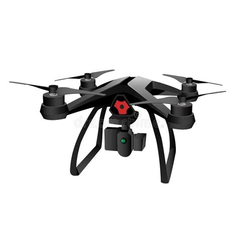 Realistic Remote Air Drone Quad Copter With Camera Vector Illustration Stock Vector
