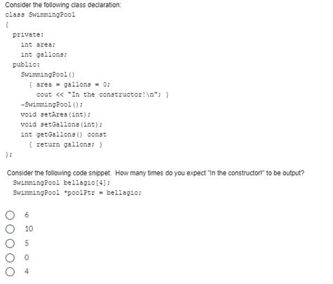 Solved Consider The Following Class Declaration Class