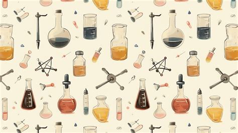 Seamless Pattern Of Science Lab Glassware Premium Ai Generated Image