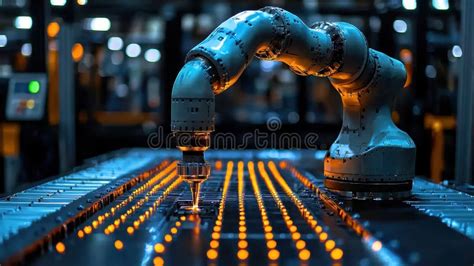 Automated Industrial Robot Arm Precisely Assembling Circuit Board