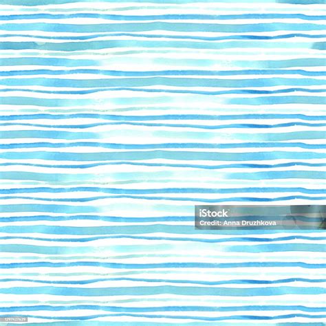화이트 컬러 블루와 청록색 스트라이프 매끄러운 패턴 수채화에 대한 스톡 벡터 아트 및 기타 이미지 수채화 연속무늬 줄무늬 Istock