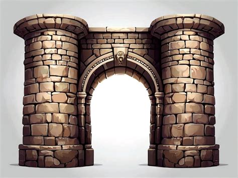 Premium Vector Vector Ancient Stone Archway Illustration Isolated