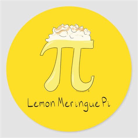 Lemon Meringue Pi Cute Math Pi Day Stickers Zazzle Lemon Meringue Pi Day Meringue