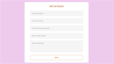 Contact Form Using Html And Css