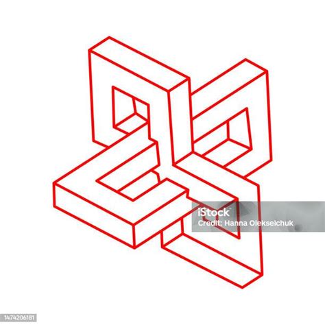 불가능한 모양 착시 그림 벡터 에셔 역설 광학 예술 개체입니다 기하학 0명에 대한 스톡 벡터 아트 및 기타 이미지 0명 3차원 형태 개념 Istock