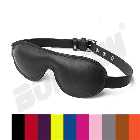 Blindfolds Leather Soft Padded Blindfold For Fetish Bdsm Play And