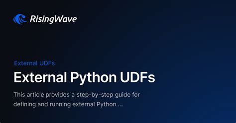 External Python Udfs Risingwave
