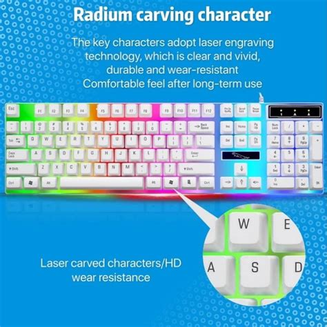 Tmk 03 Beyaz Gaming Rgb Işıklı Kablolu Q Klavye Ve Mouse Seti Pcm Aksesuar