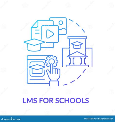 Learning Management System For School Blue Gradient Concept Icon Stock Vector Illustration Of