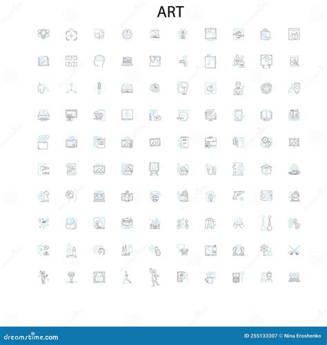 Art Icons Signs Outline Symbols Concept Linear Illustration Line