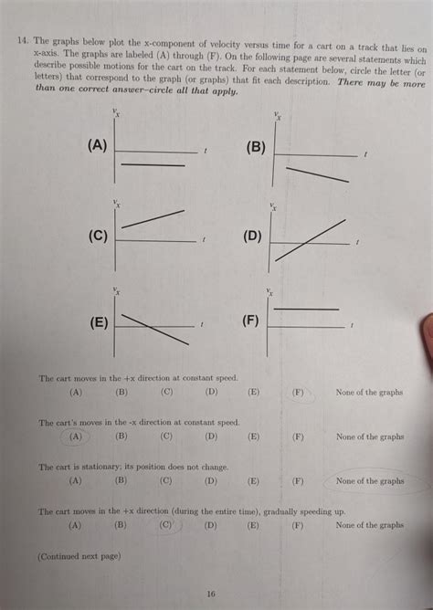 Solved The Graphs Below Plot The X Component Of Velocity Chegg
