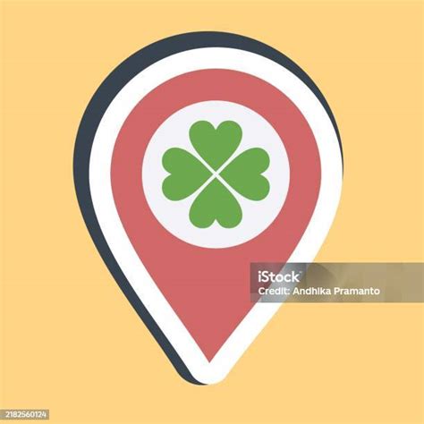 클로버가 있는 스티커 위치 핀 성 패트릭 데이 축하 요소 인쇄 포스터 로고 파티 장식 인사말 카드 등에 적합합니다 0명에 대한 스톡 벡터 아트 및 기타 이미지 Istock