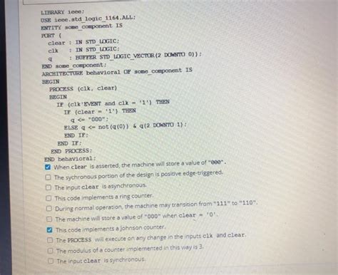 Solved Library Ieee Use Ieeestd Logic 1164all Entity