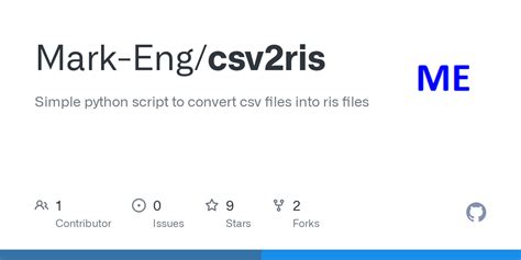 Github Mark Engcsv2ris Simple Python Script To Convert Csv Files