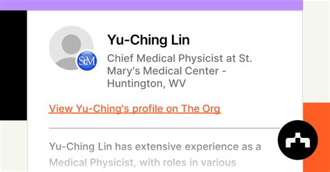 Yu Ching Lin Chief Medical Physicist At St Marys Medical Center Huntington Wv The Org