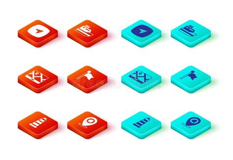 Set Lighthouse Location With City Map Navigation Marker Ship Line Path And Infographic Of