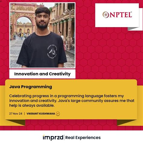 Nptel Javaprogramming Achievementunlocked Elitebatch Skilldevelopment Vikrant Kushwaha