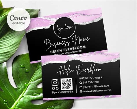 Editable Business Card Template QR Code Business Card Etsy