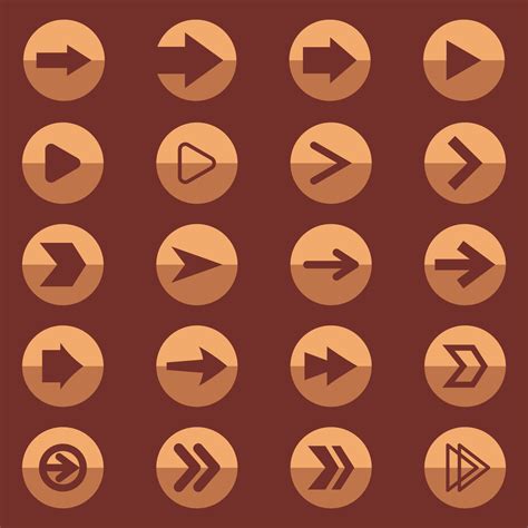 Round Arrow Button Icon Various Shapes 10067592 Vector Art At Vecteezy