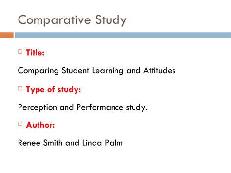 Comparative And Non Comparative Studies Ppt
