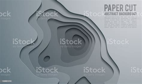 종이 절단 배너 개념 종이 카드 포스터 팜플렛 전단지 디자인 회색 색상에 대 한 추상적인 배경을 개척 추상적인 3d 배경 3차원 형태에 대한 스톡 벡터 아트 및 기타 이미지