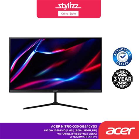 Acer Nitro Gaming Monitor Qg Ys Ms Hz Hdmi Dp Va Panel Qg Yh Hz